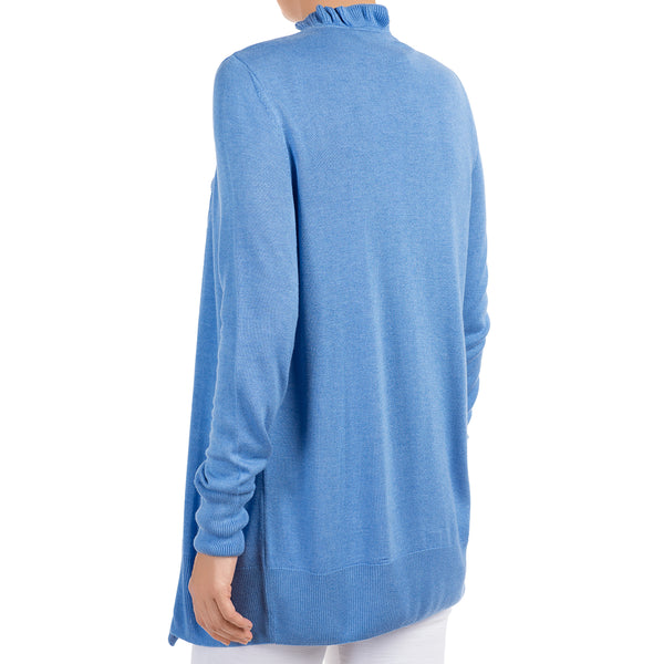 Silk Viscose Cardigan in French Blue – Leggiadro